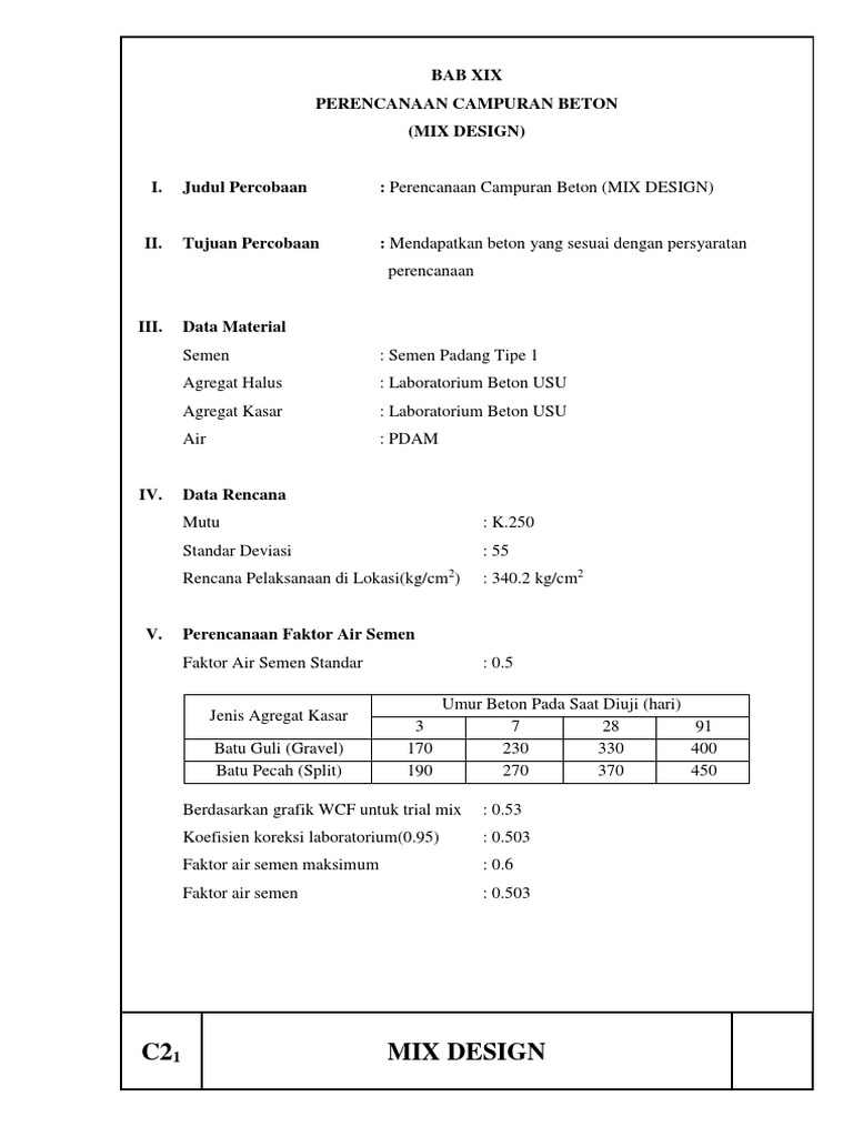 BAB XIX Perencanaan Campuran Beton (Mix Design) | PDF