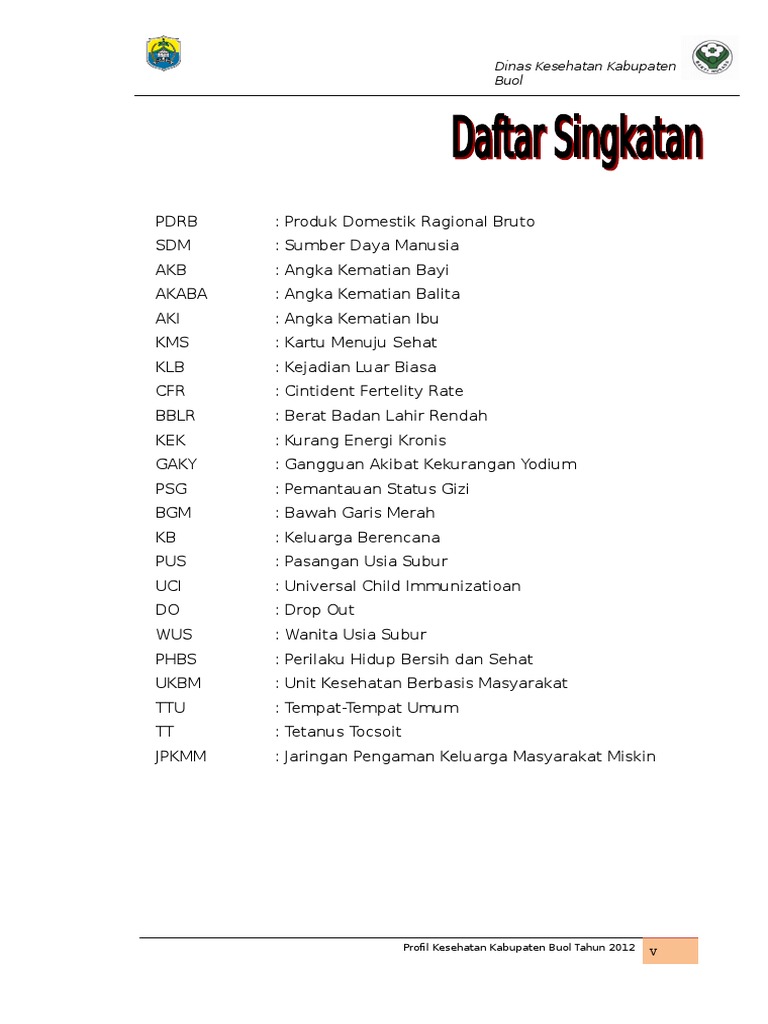 Daftar Singkatan | PDF