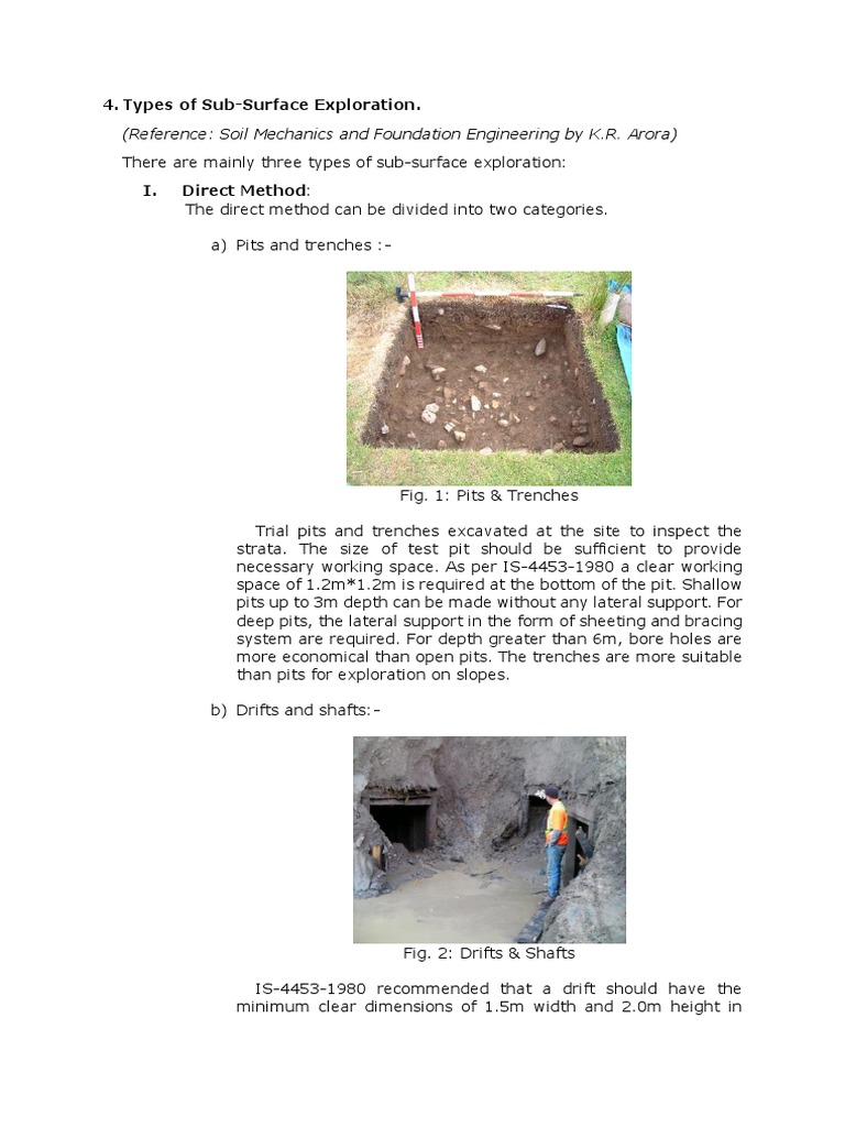 Types of Sub-Surface Exploration | PDF | Earth Sciences | Geology