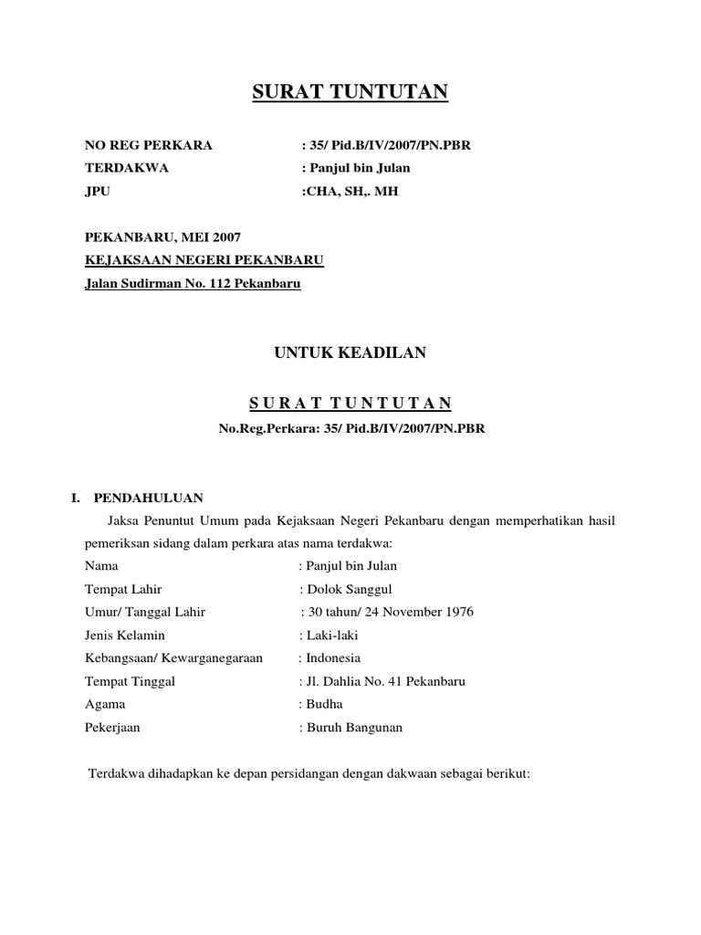 Surat Tuntutan | PDF