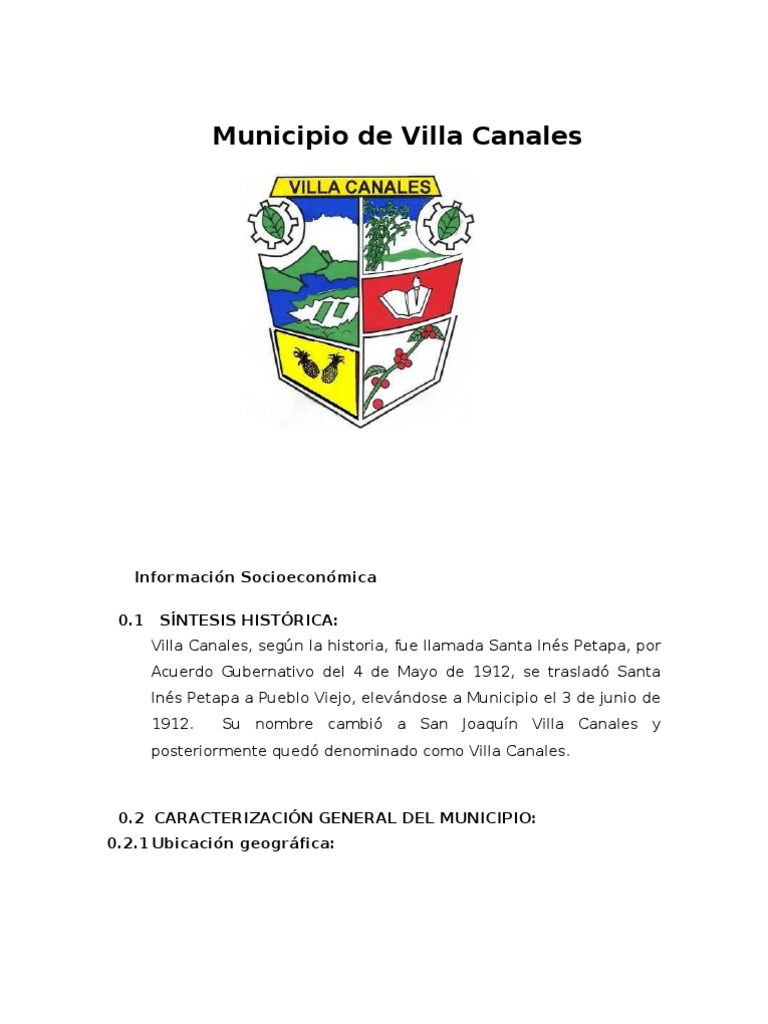 Historia y características de Villa Canales | PDF | Alimentos | Salud y ...