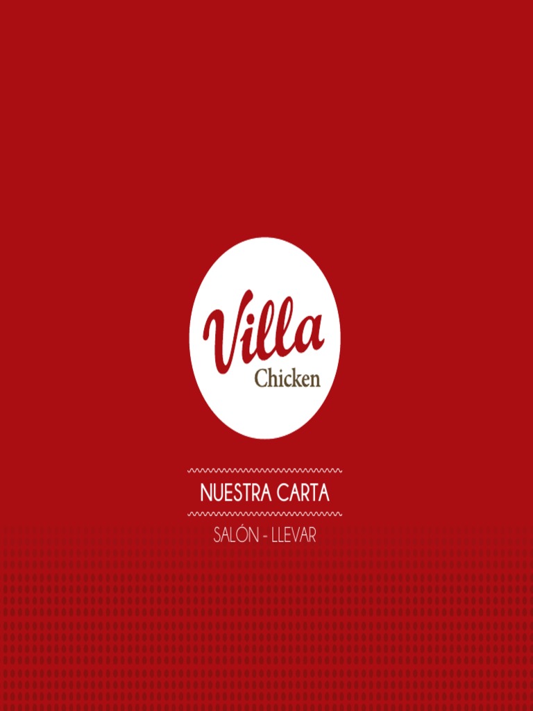 Menú de Bebidas y Comidas en Villa Chicken | PDF | filete | ensalada