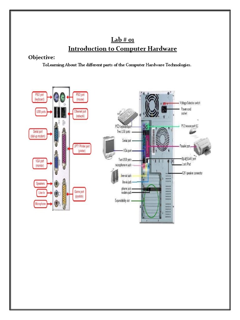 Lab # 01 Introduction To Computer Hardware: Objective | PDF | Bios ...