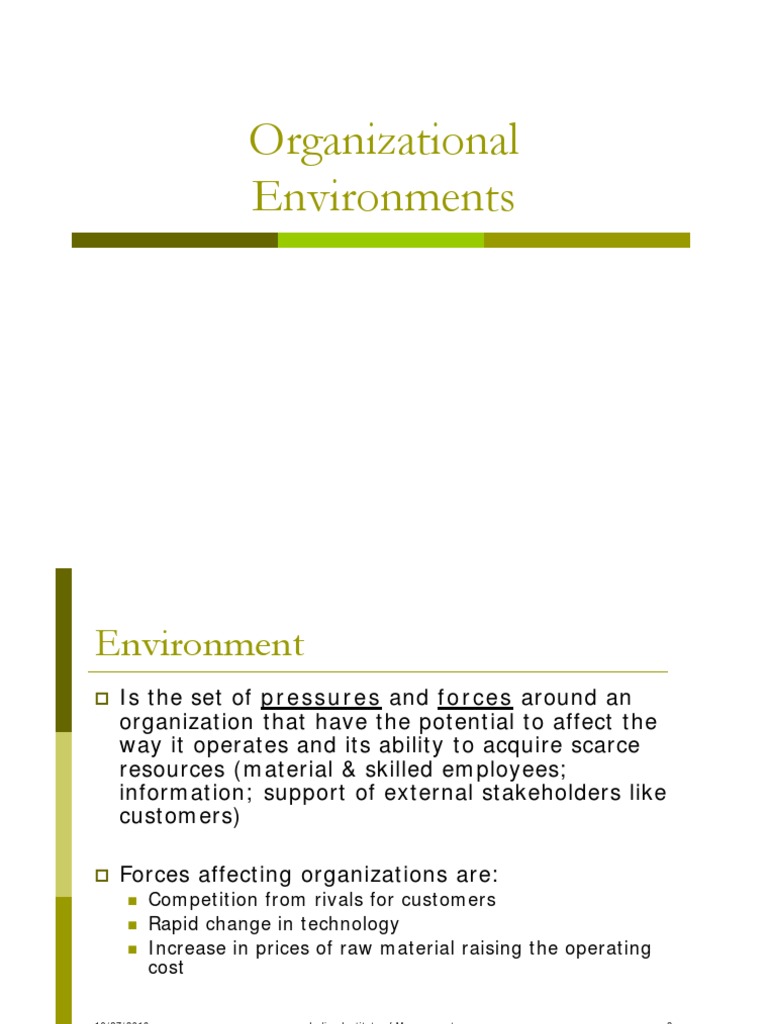 Understanding Organizational Environments | PDF | Natural Environment ...