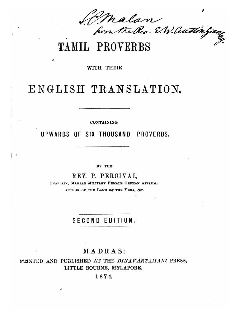 6000 Tamil Proverbs | PDF