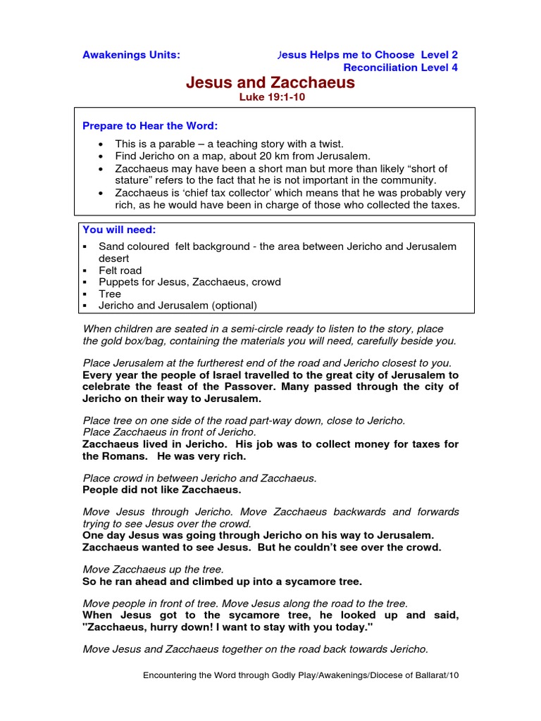 Zacchaeus PDF | Download Free PDF | Gospel Of Luke | Jesus