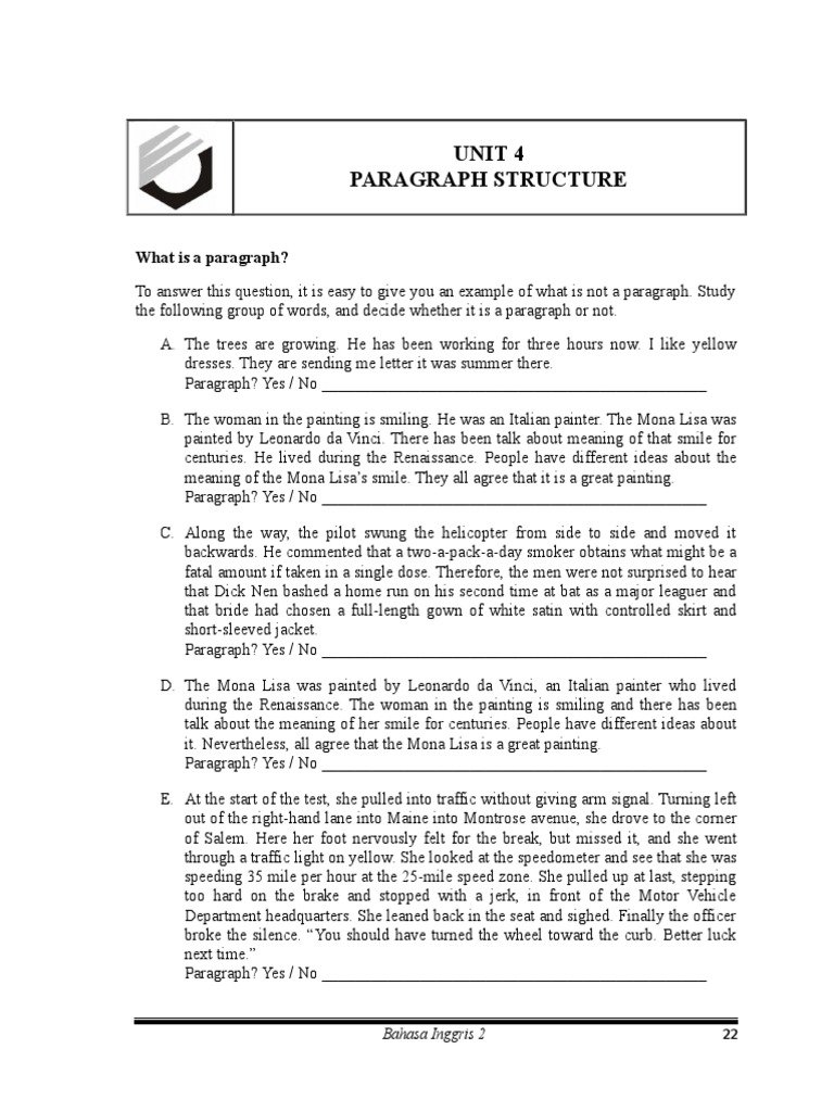 UNIT 4 Paragraph Structure | PDF | Tea | Coffee