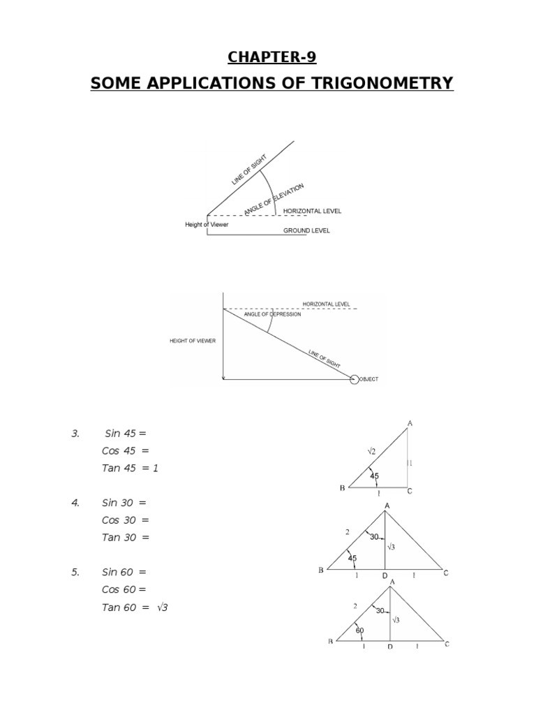 Applications of Trigonometry | PDF | Tower | Trigonometric Functions