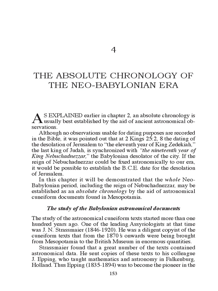 The Absolute Chronology of The Neo-Babylonian Era | PDF | Babylon | Eclipse
