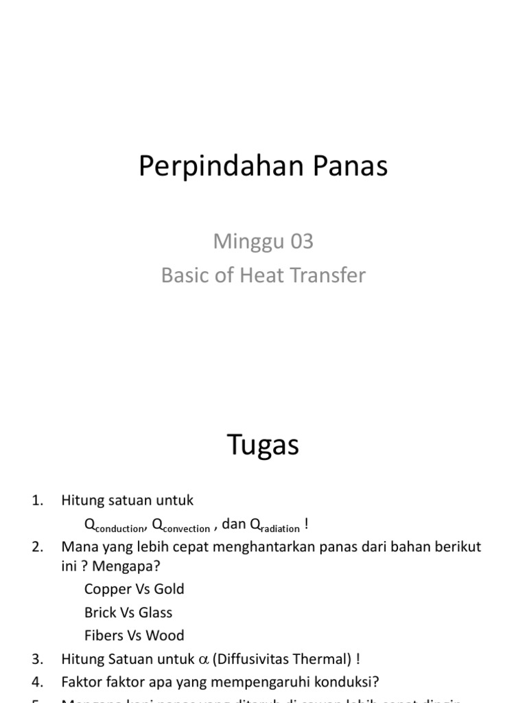 Perpindahan Panas Minggu 03 - Basic of Heat Transfer | PDF