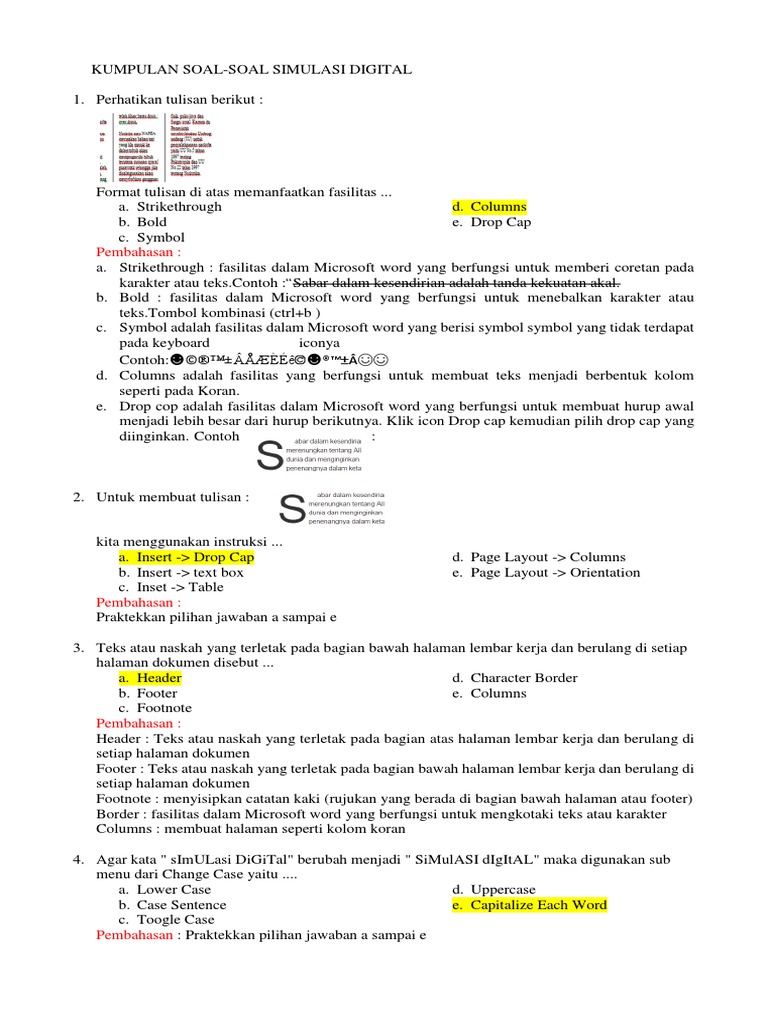 Kumpulan Soal Simdig Dan Pembahasannya | PDF
