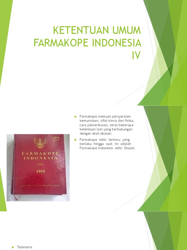 Ketentuan Umum Farmakope Indonesia IV | PDF
