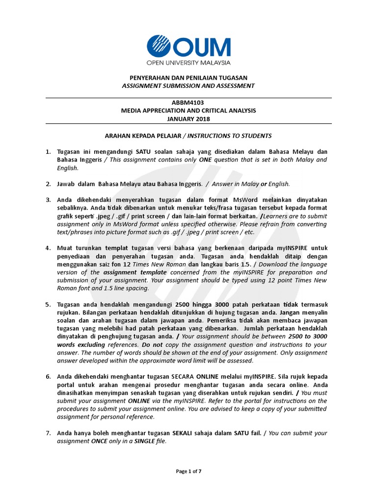 Abbm4103 Media Appreciation And Critical Analysis PDF