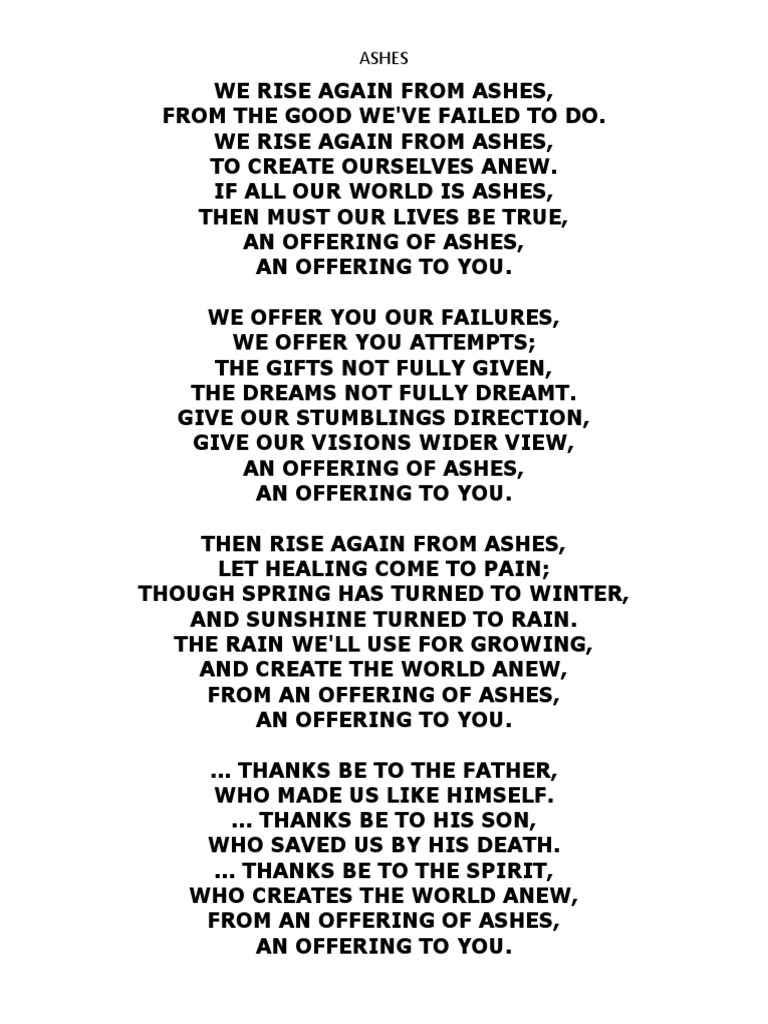Rising from Ashes Poem Offers Hope | PDF