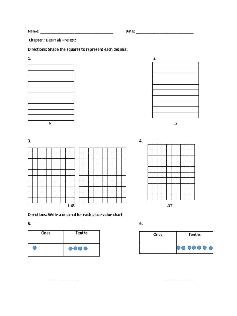 Math Pre Test | PDF | Decimal | Naming Conventions