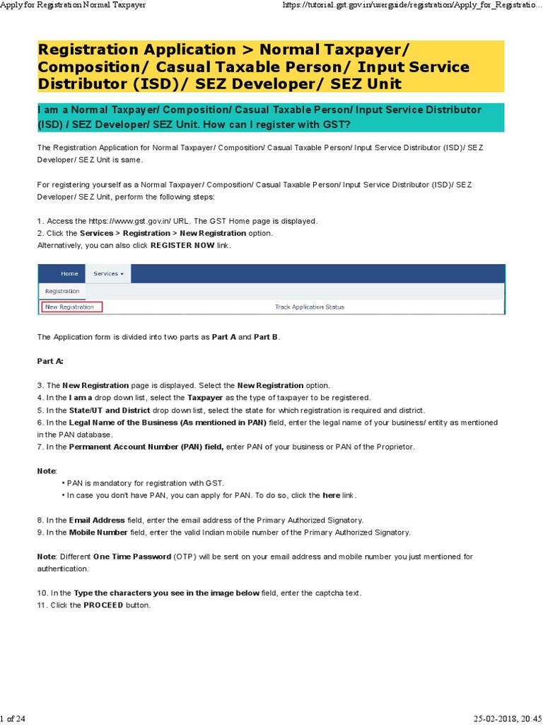 GST Registration Process | PDF | Government | Business