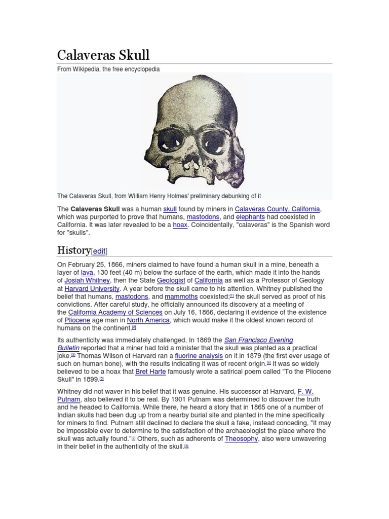 Calaveras Skull | PDF | Archaeology | Nature