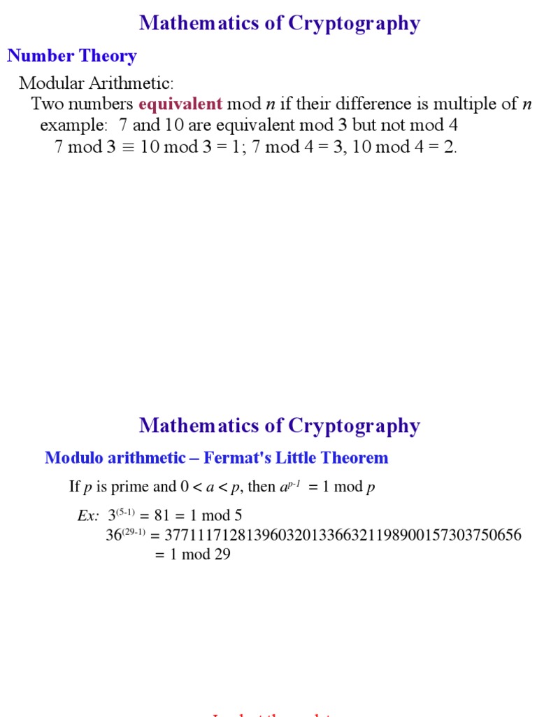 Math Crypto Sheets | PDF | Prime Number | Arithmetic