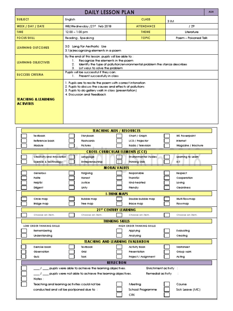Poisoned Talk Poem Causes Effects | PDF | Lesson Plan | Educational ...