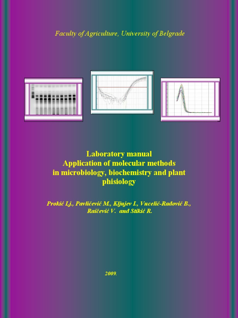Laboratory Manuel - Application of Molecular Methods in Microbiology ...