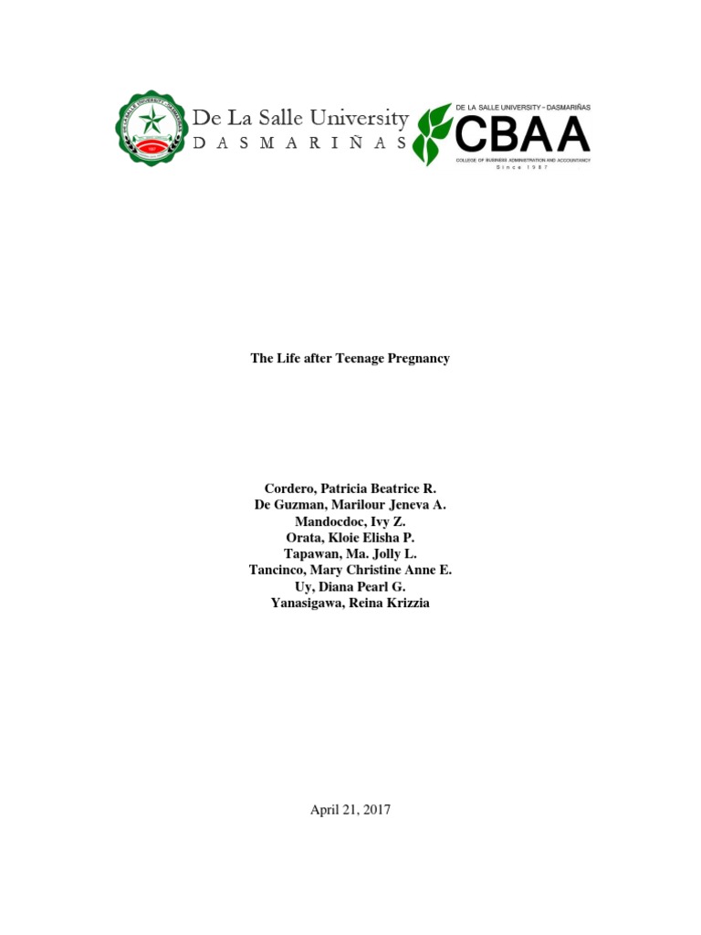 The Life After Teenage Pregnancy- Research Paper | Teenage Pregnancy ...