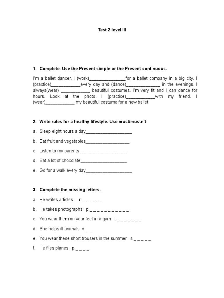 Test 2 Level 3 | PDF | Wellness