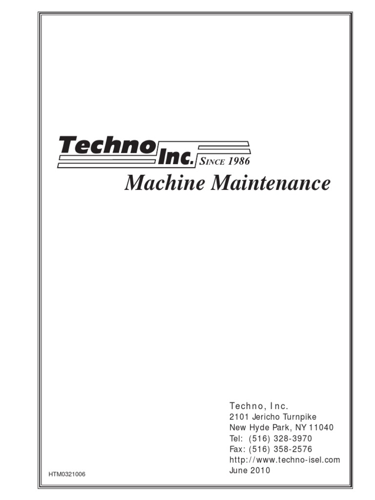 Machine Maintenance Manual-June2010 PDF | Download Free PDF ...