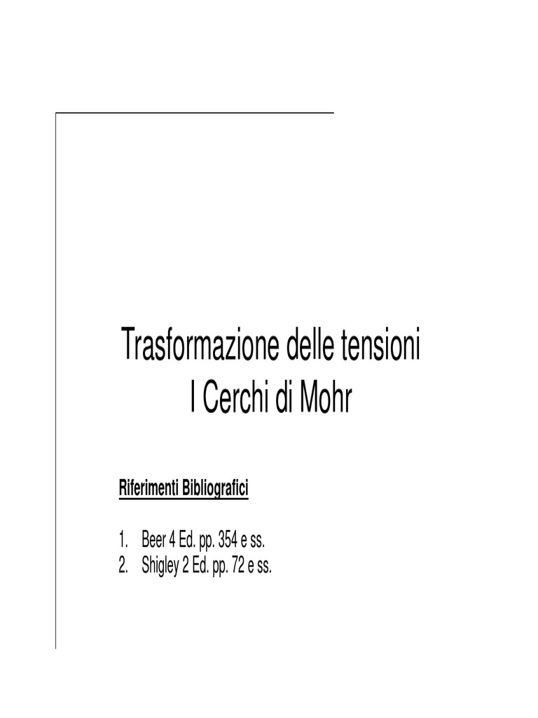 Trasformzione Delle Tensioni - Mohr | PDF