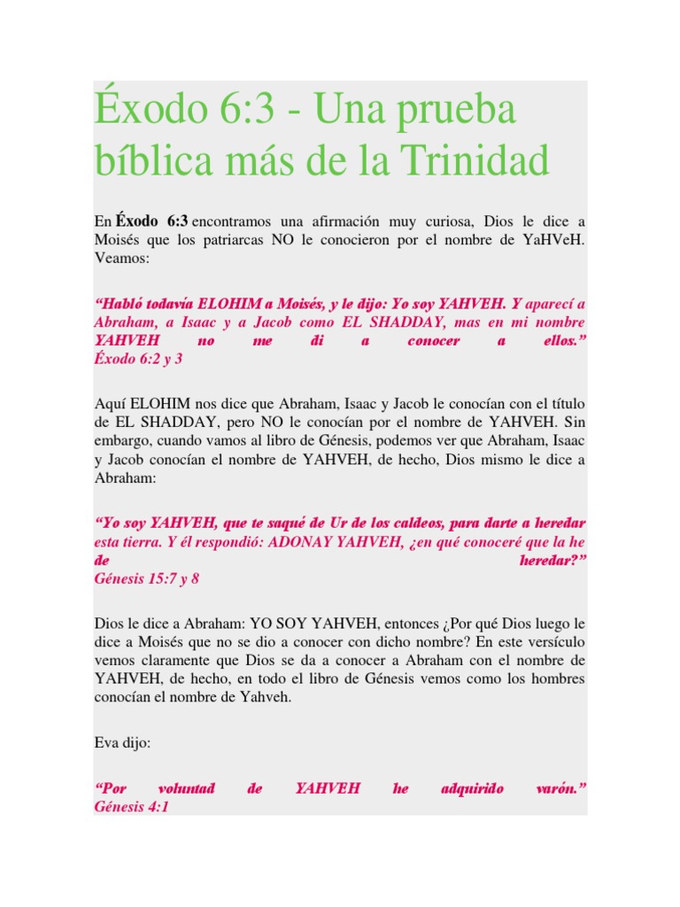 Éxodo 6 | PDF | Jacob | Abrahán
