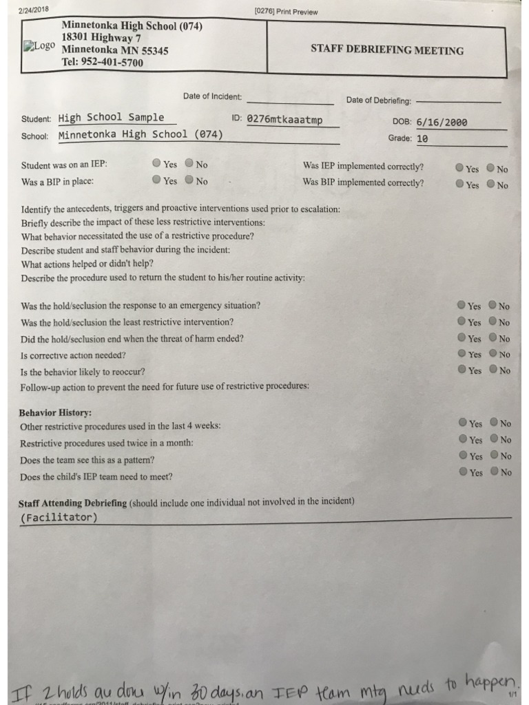 Cpi Debriefing Form | PDF