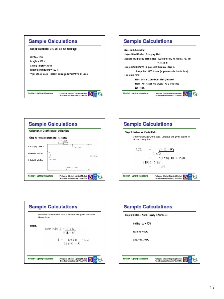 Lighting Calculation 17 | Download Free PDF | Lighting | Interior Design