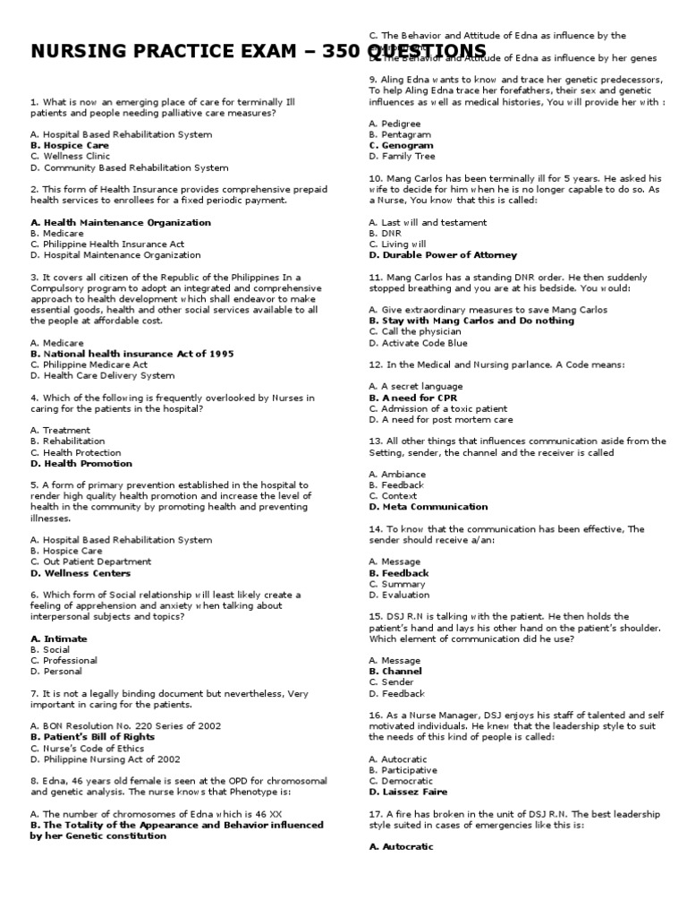 Np Test - 350 Items Key Answer | Nursing | Breast Cancer
