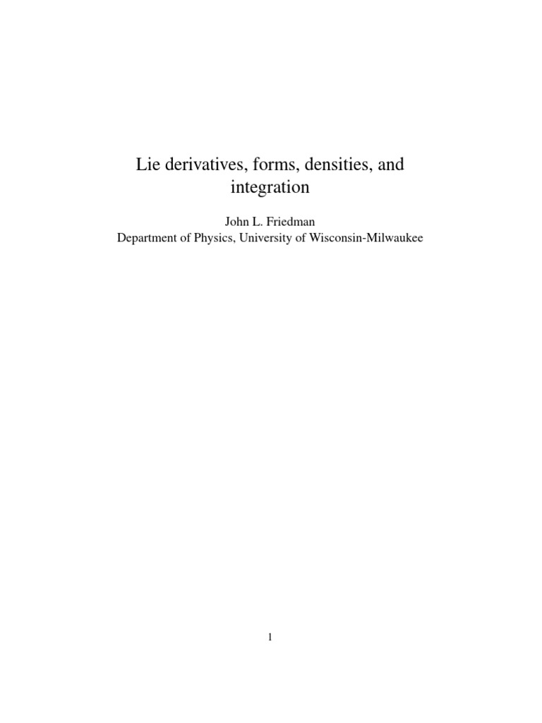 Lie Derivative Explanation | PDF | Differential Form | Differentiable ...