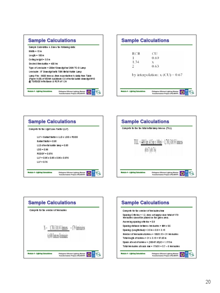 Lighting Calculation 20 | PDF | Lighting | Optics
