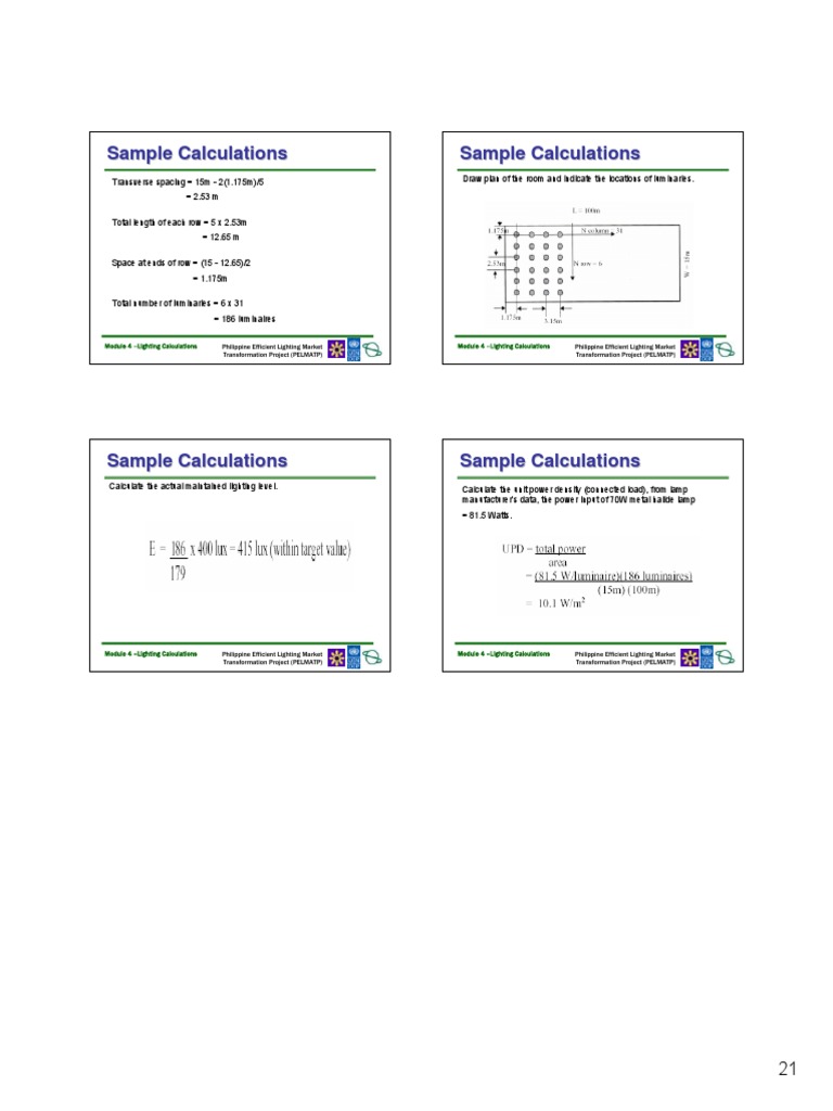 Lighting Calculation 21 | PDF
