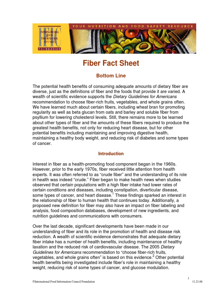 Fiber Facts | PDF | Dietary Fiber | Diet & Nutrition