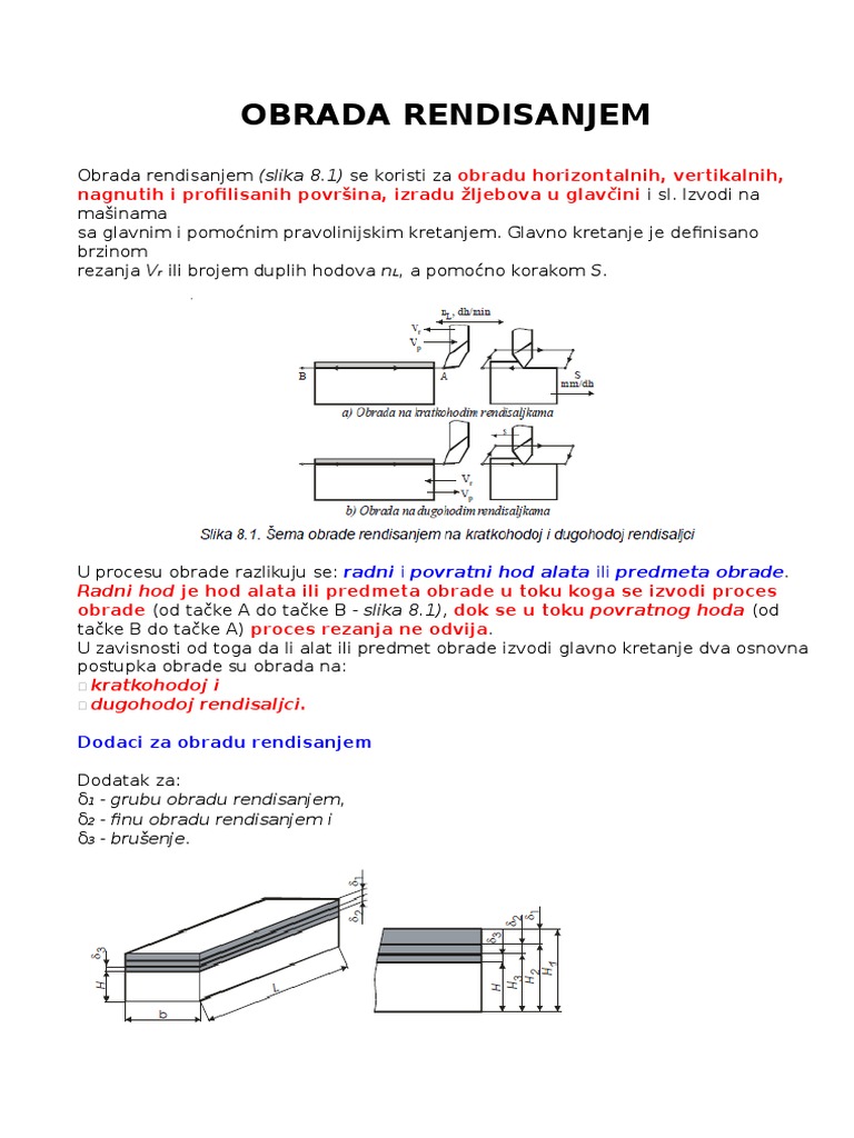 Obrada Rendisanjem I Provlacenjem | PDF