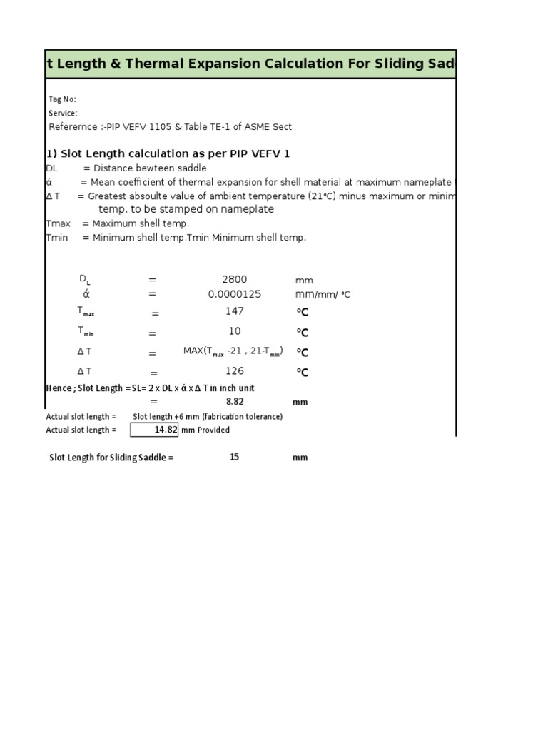 Slot Length & Thermal Expansion Guide | PDF