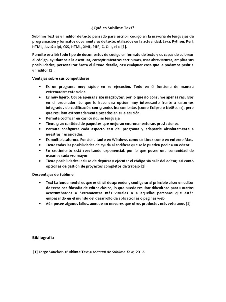 Qué Es Sublime Text | PDF