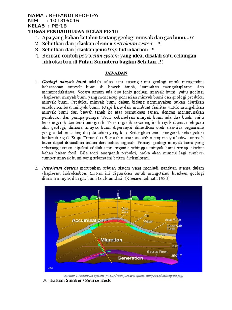 Petroleum System Reifandi Redhiza 101316016 | PDF | Ilmu Sosial | Sains & Matematika