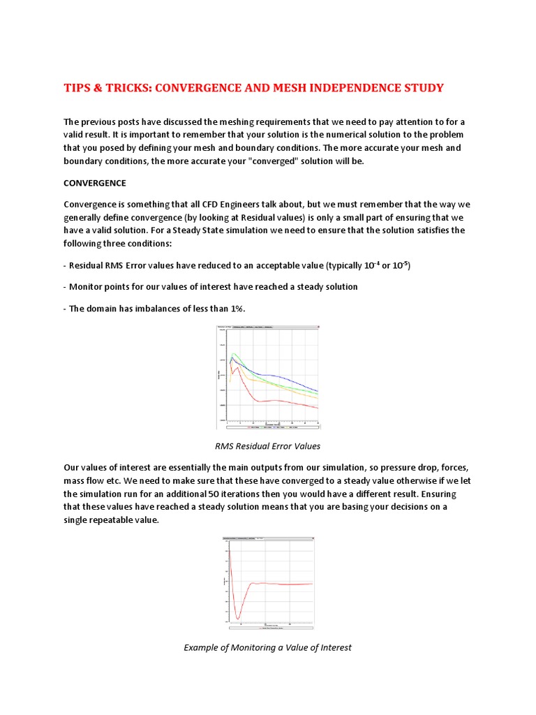 Convergence and Mesh Independence Study | PDF | Computational Fluid ...