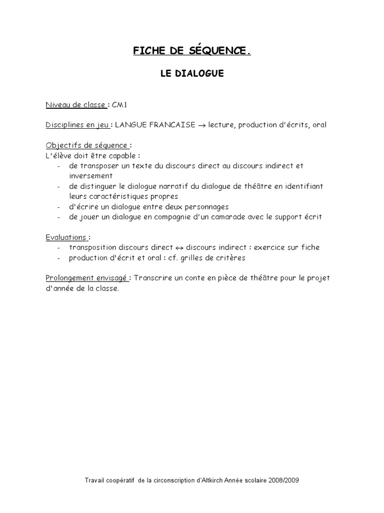 Dialogue Sequence 1 | PDF | Ponctuation | Guillemet