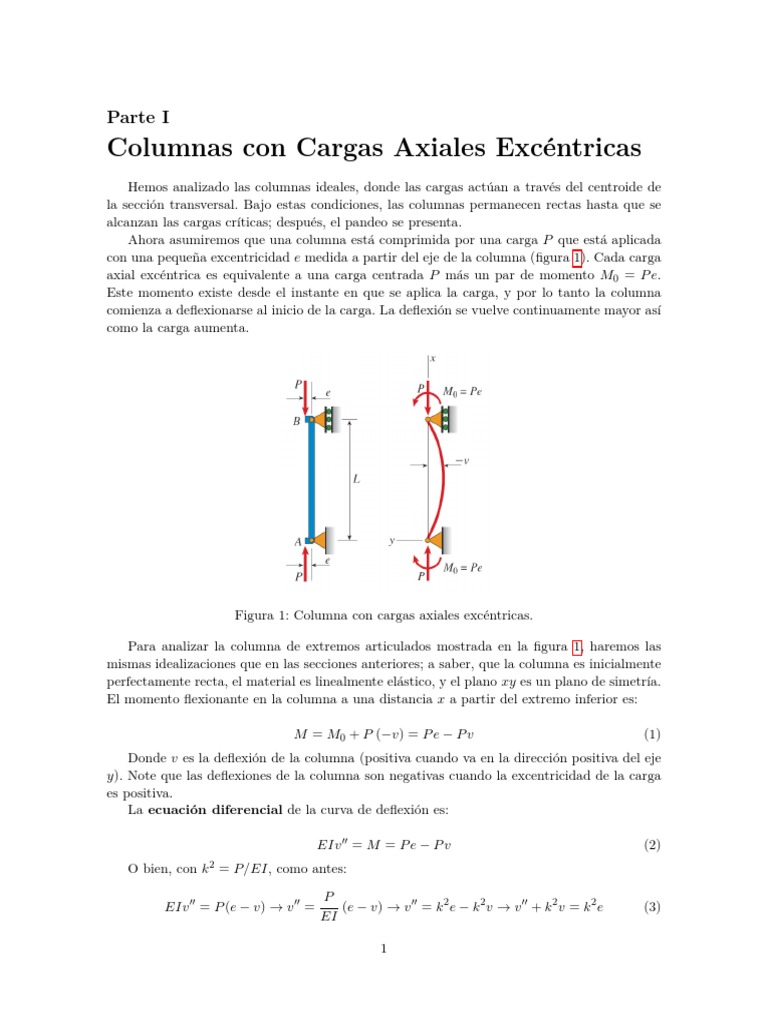 Columnas Con Cargas Excéntricas | PDF | Doblar | Pandeo