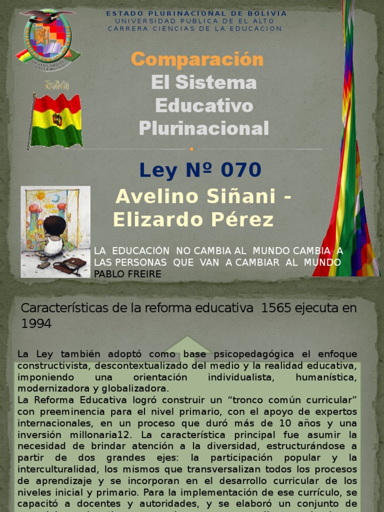 Ley 070 | PDF | Plan de estudios | Cambio