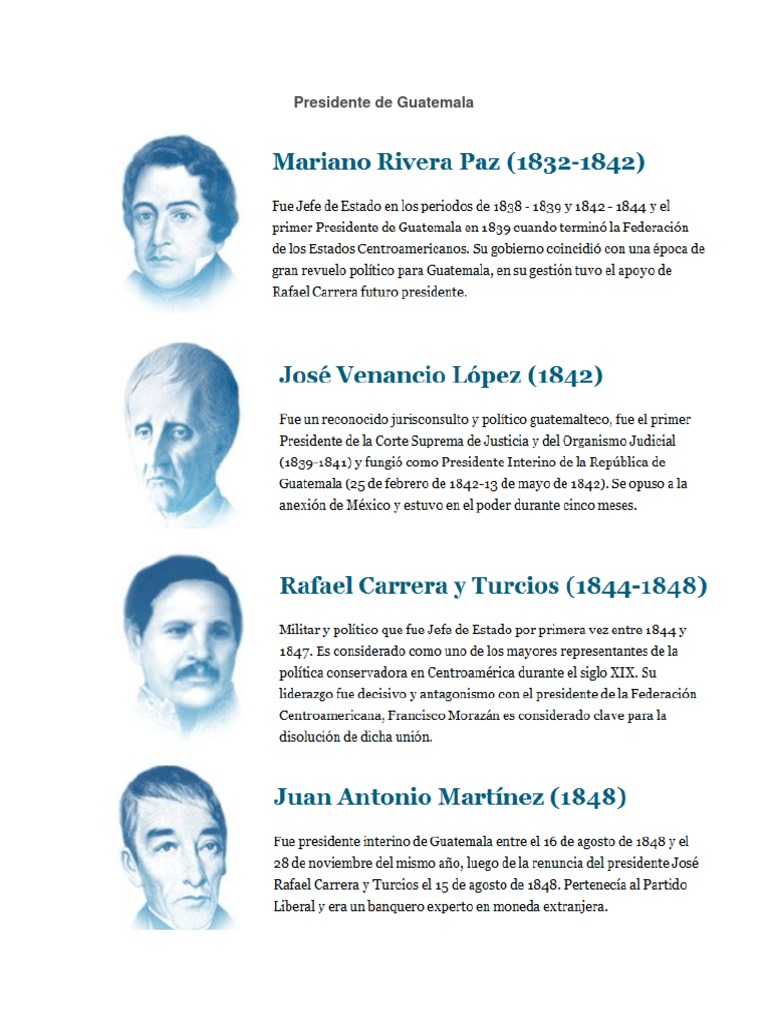 Presidente de Guatemala, Autoritarios y Democráticos | PDF | Guatemala ...