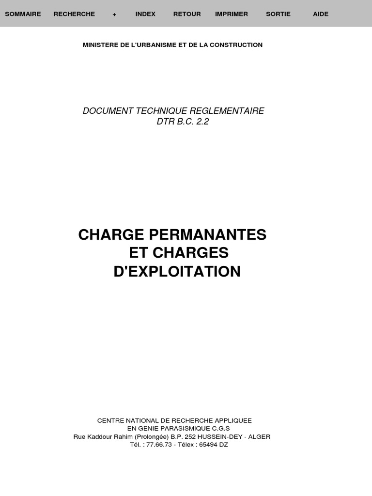 Charges Permanentes Et Charges D'exploitation | PDF | Flexion (matériau ...