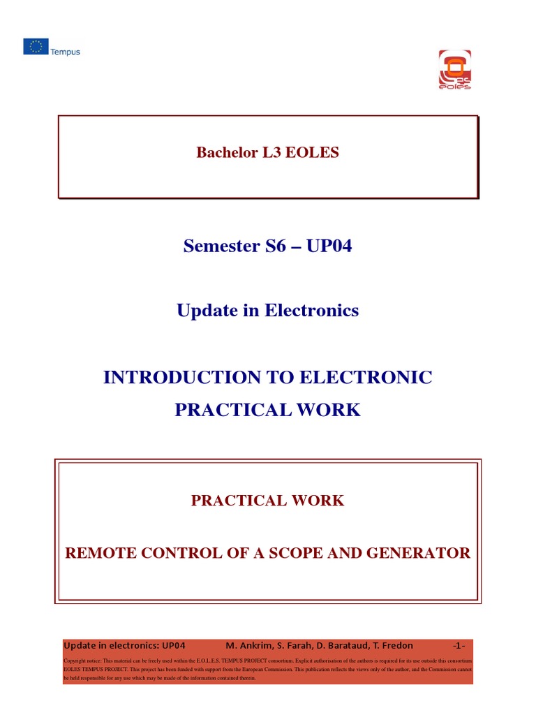 Practical Work Students 201509 v1 | PDF | Amplitude | Electrical ...