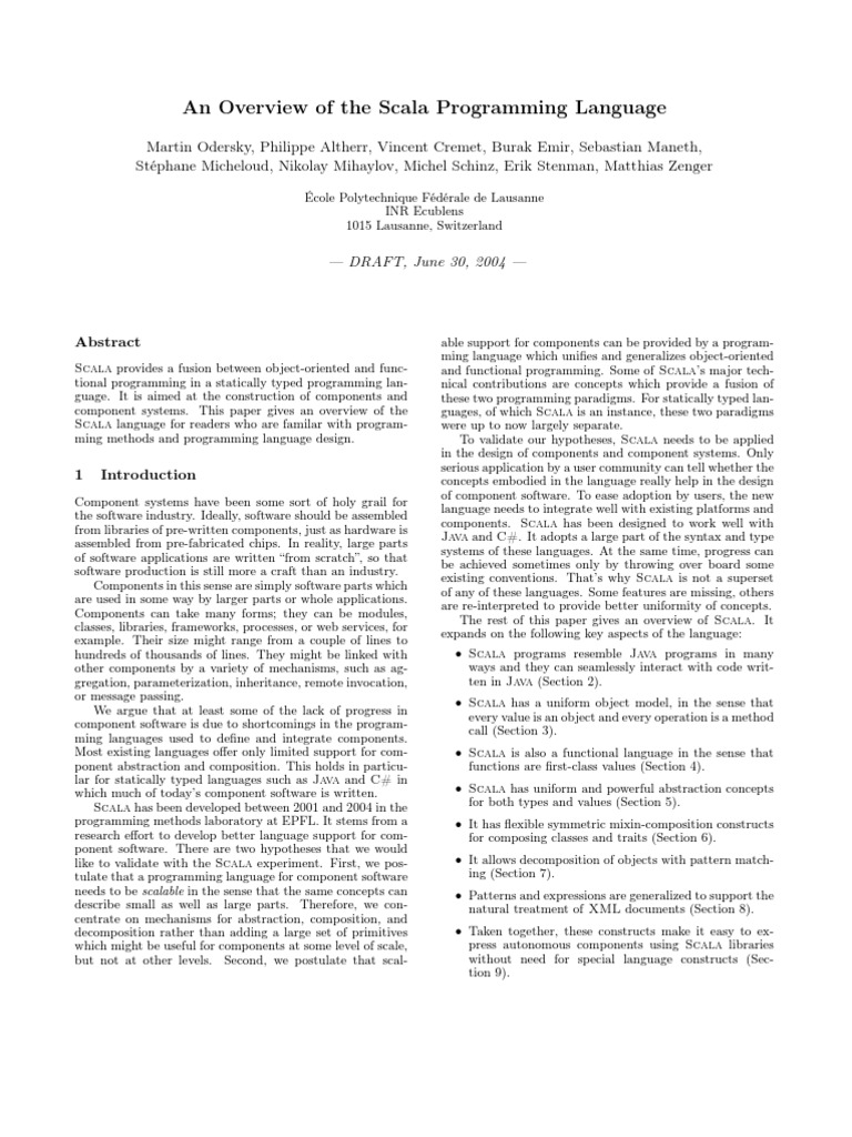 Scala Overview | PDF