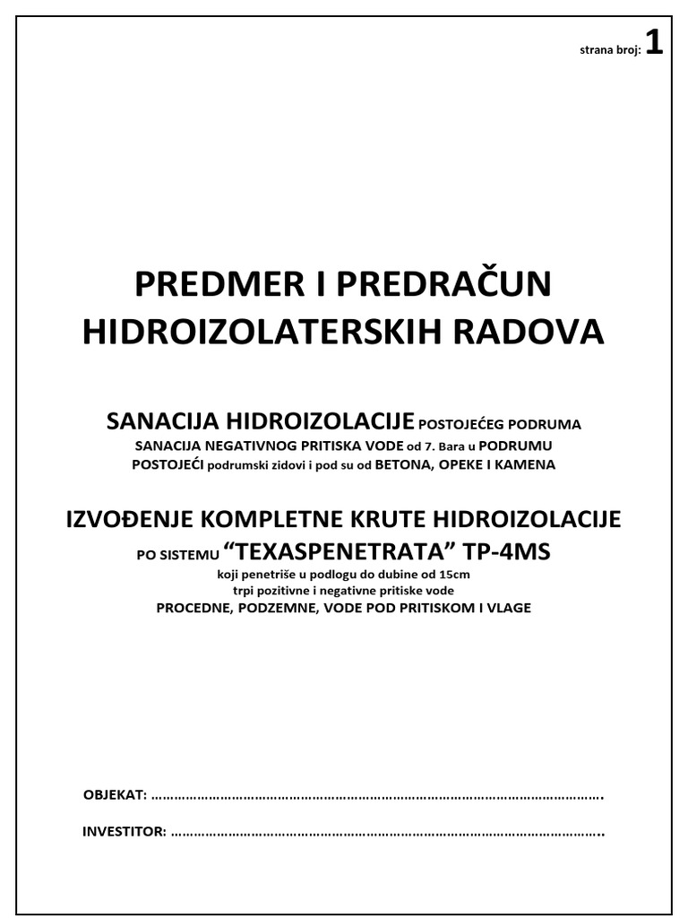 Predmer I Predračun PDF | PDF