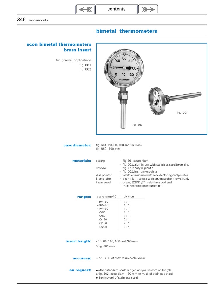 Econ Bimetal Thermometers Brass Insert | PDF | Nature